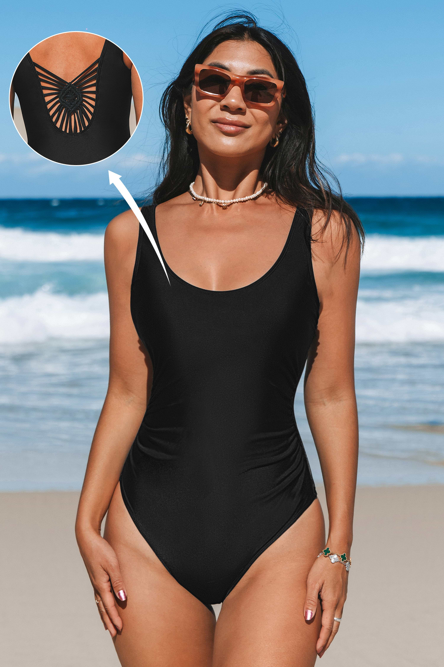 Midnight Tide Black One-Piece Swimsuit